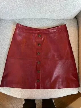 Kookai | Skirts | Kookai Burgundy Red Lamb Leather Mini Skirt Size Us 6 ...